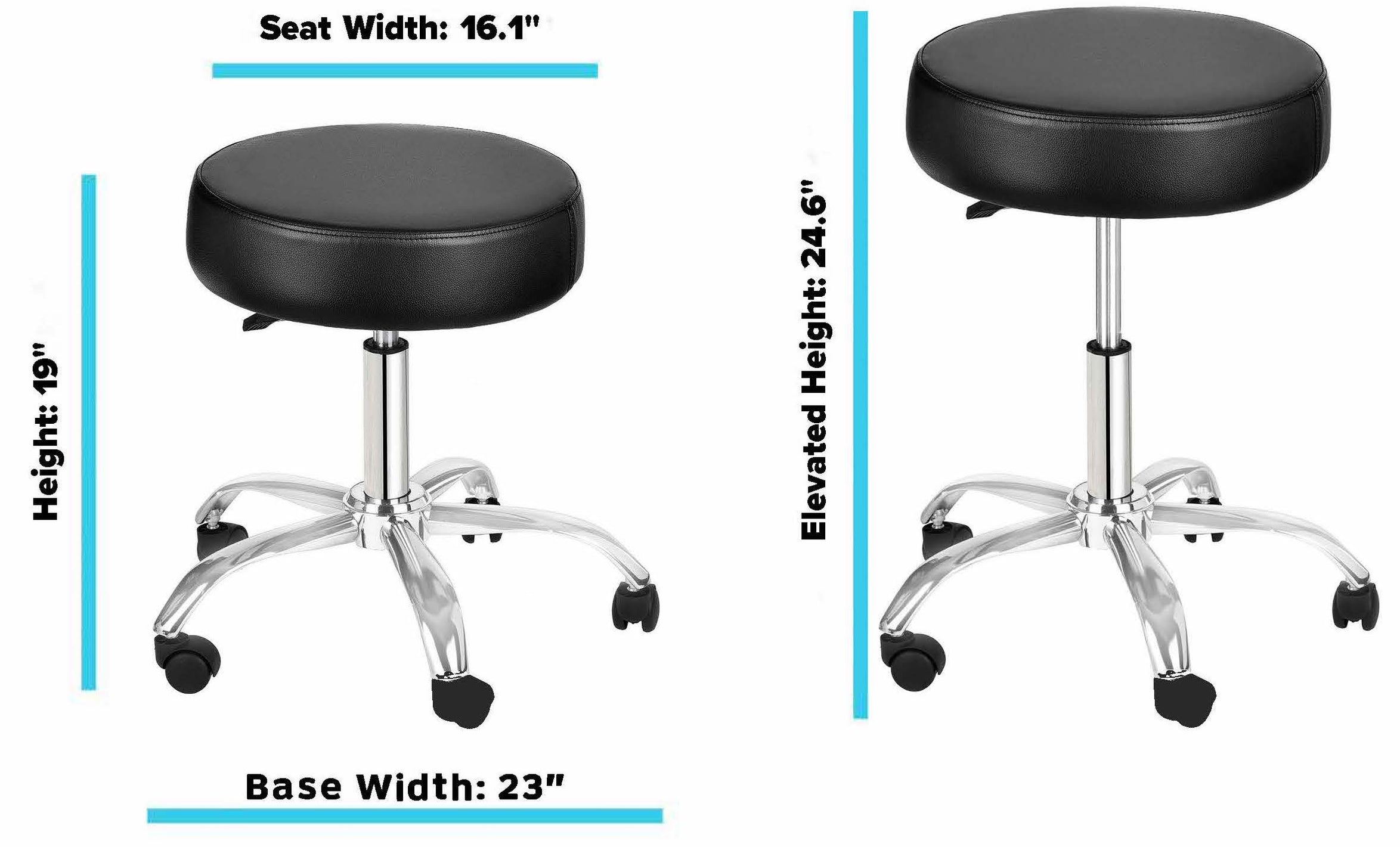 Pneumatic Height Adjustable Exam Stool w/ Backrest Option. Save at ...