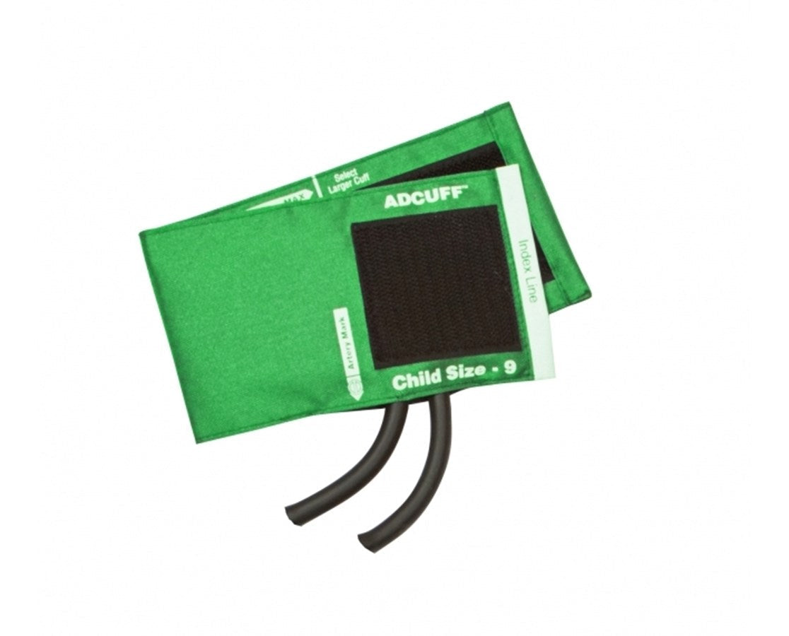 Adcuff Cuff w/ 2-Tube Inflation Bladder. Child. Green — Tiger Medical