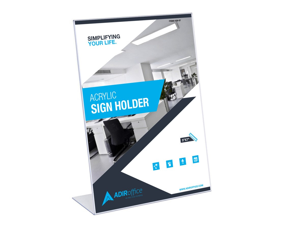 AdirOffice Slanted Side-Loading Sign Holder — Tiger Medical