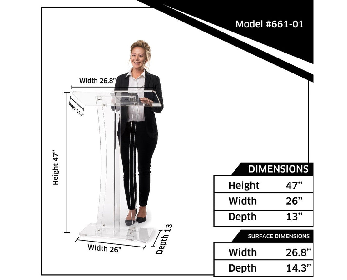 AdirOffice Acrylic Podium Lectern — Tiger Medical