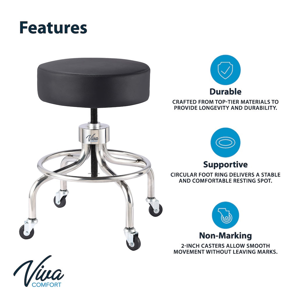 Viva Comfort Height Adjustable Exam Stool w/ Circular Foot Ring. Save ...