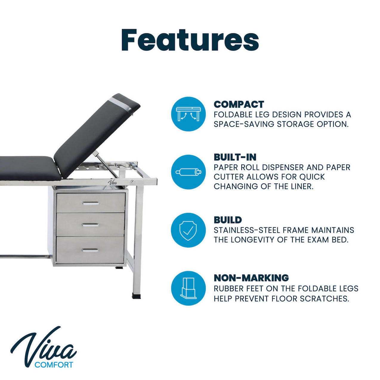Viva Comfort Treatment Table w/ Adjustable Back. Save at Tigermedical ...