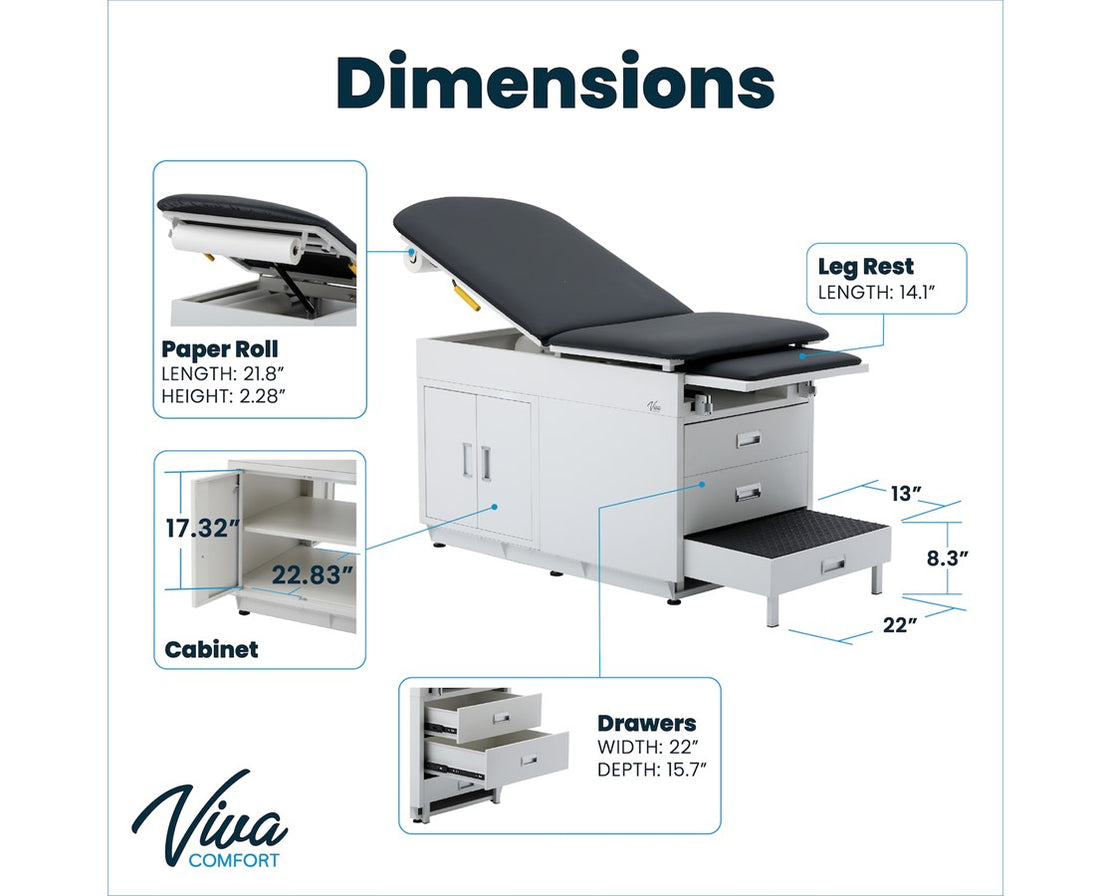 Viva Comfort Grande Exam Table w/ Steel Cabinet. Save at Tigermedical ...