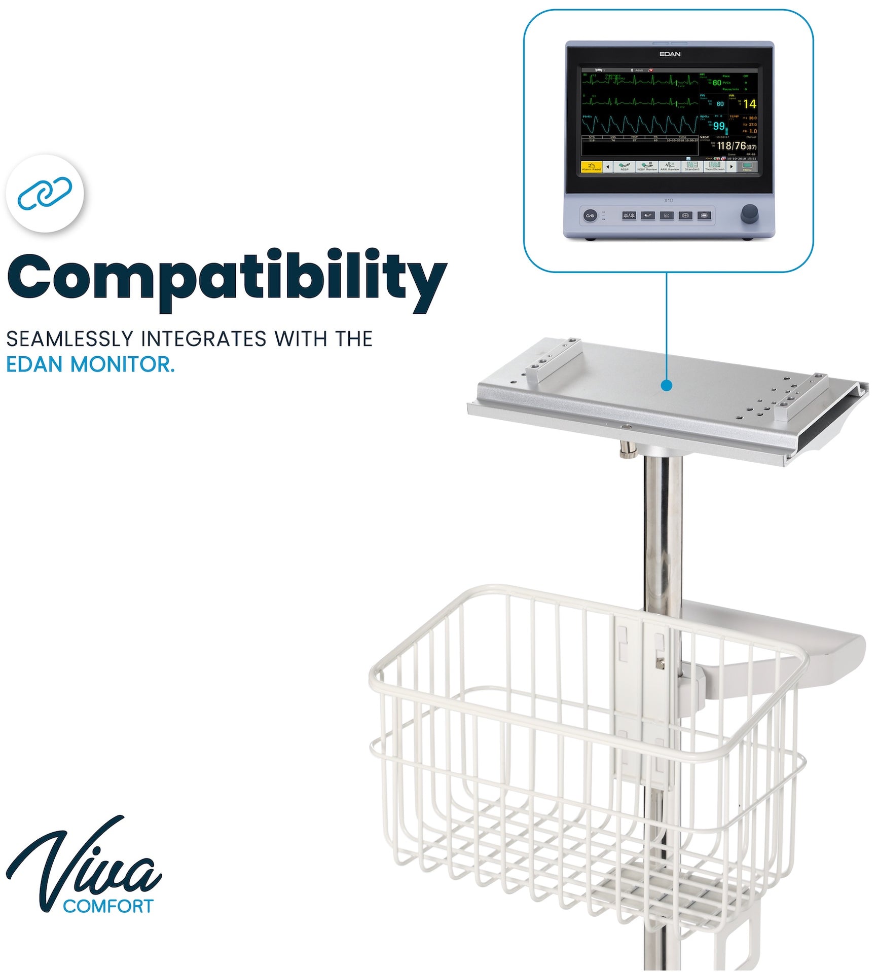 Viva Comfort Mobile Stand for Edan Vital Signs Monitor - Save at ...
