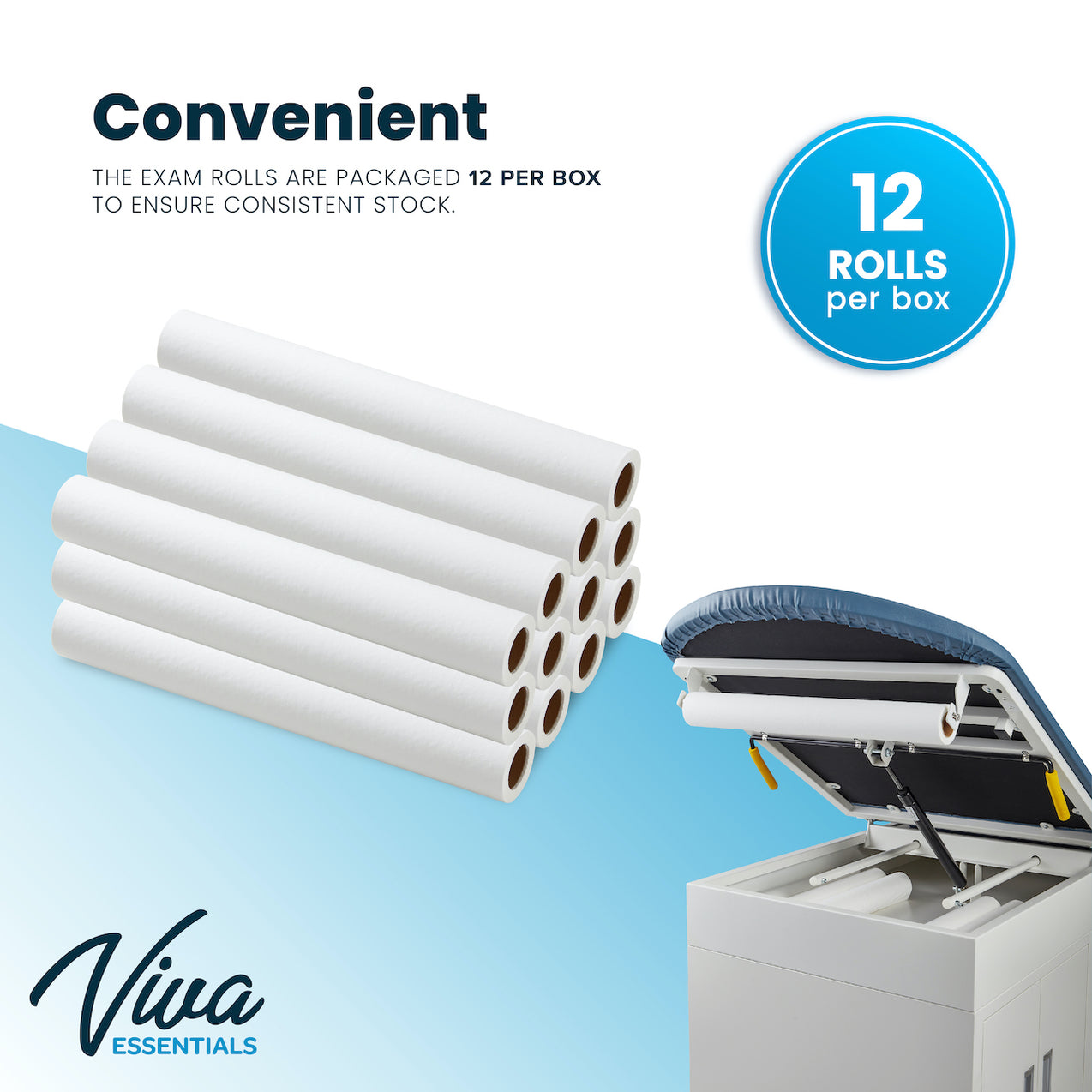 Viva Essentials White Exam Table Paper Roll.. Save at Tigermedical ...