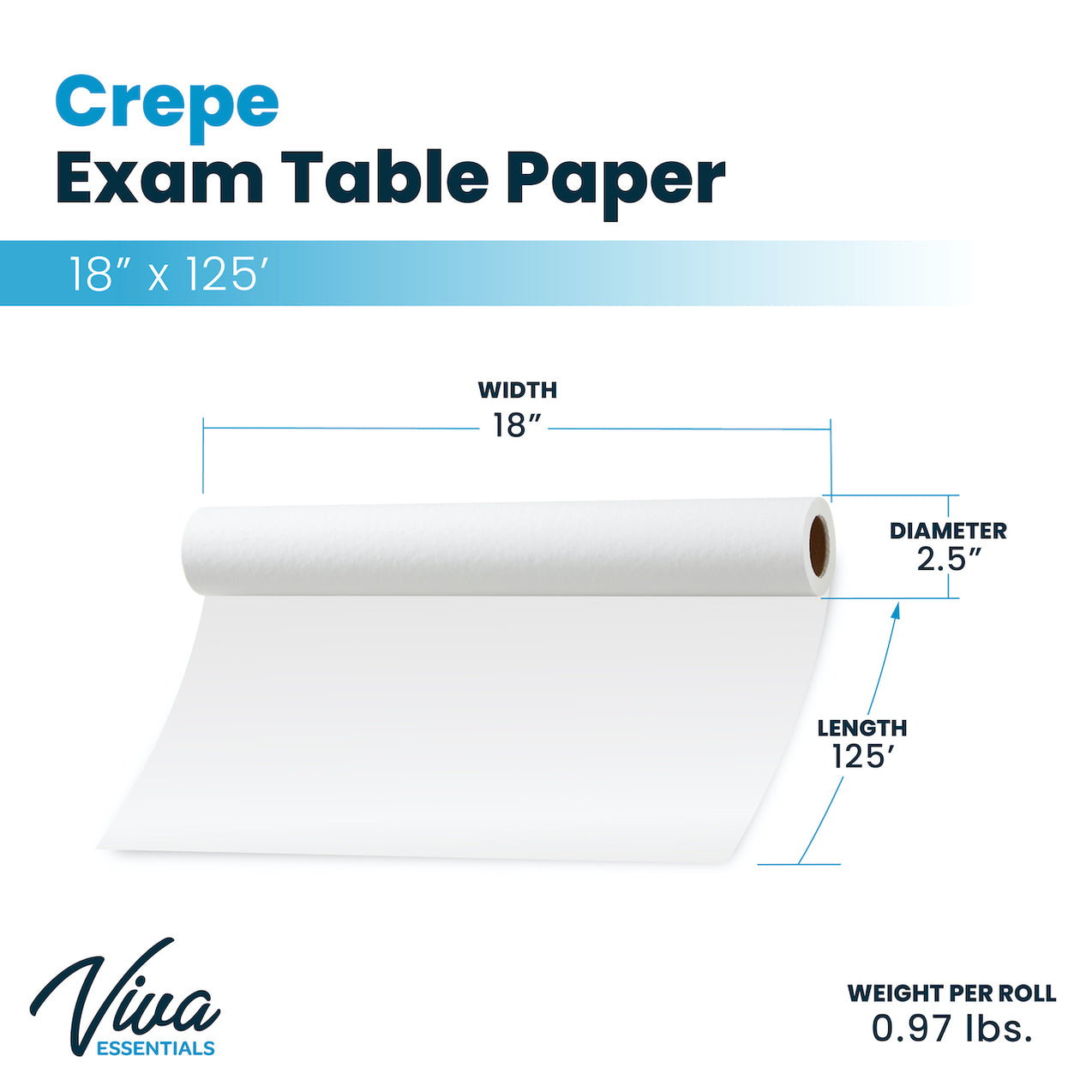 Viva Essentials White Exam Table Paper Roll.. Save at Tigermedical ...