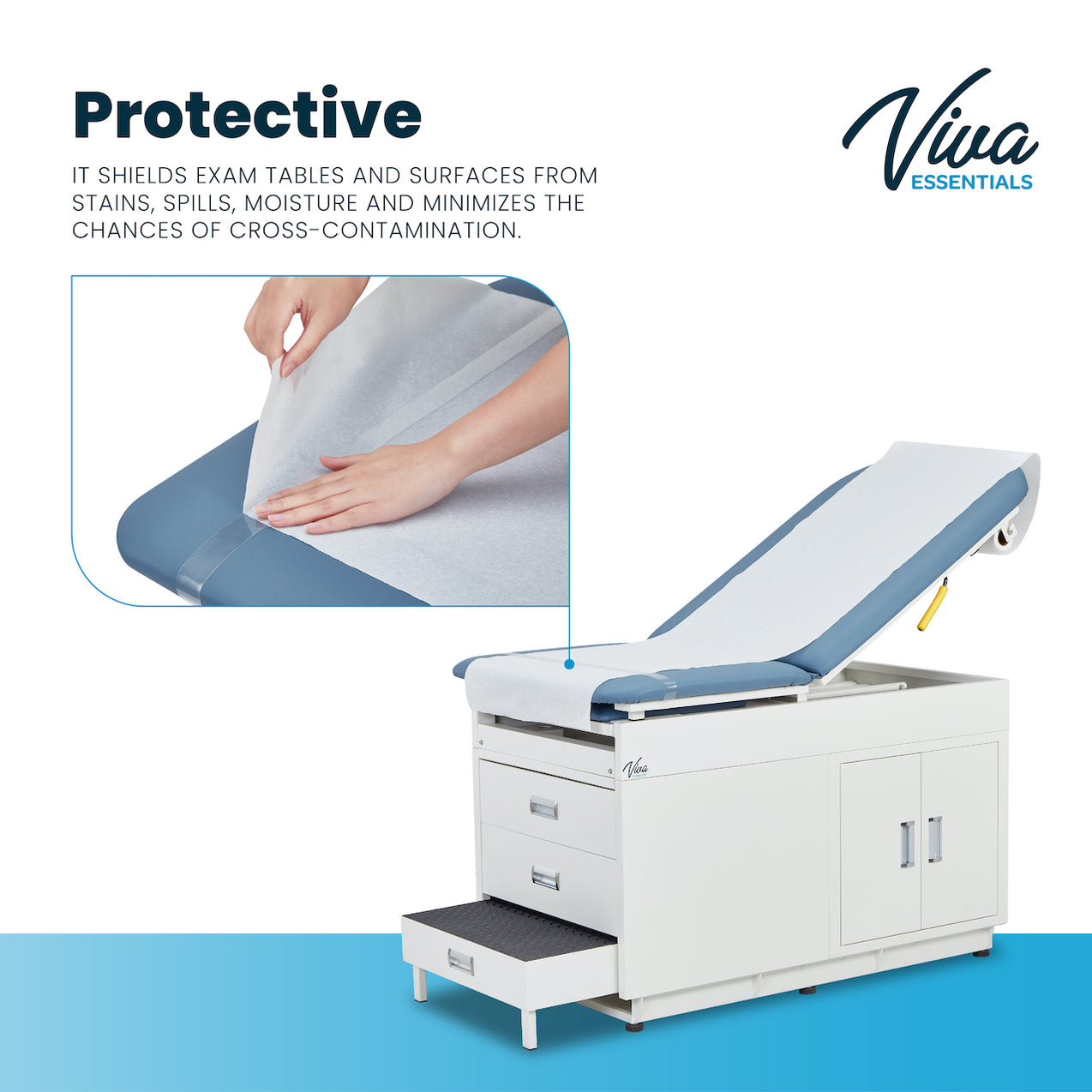 Viva Essentials White Exam Table Paper Roll.. Save at Tigermedical ...
