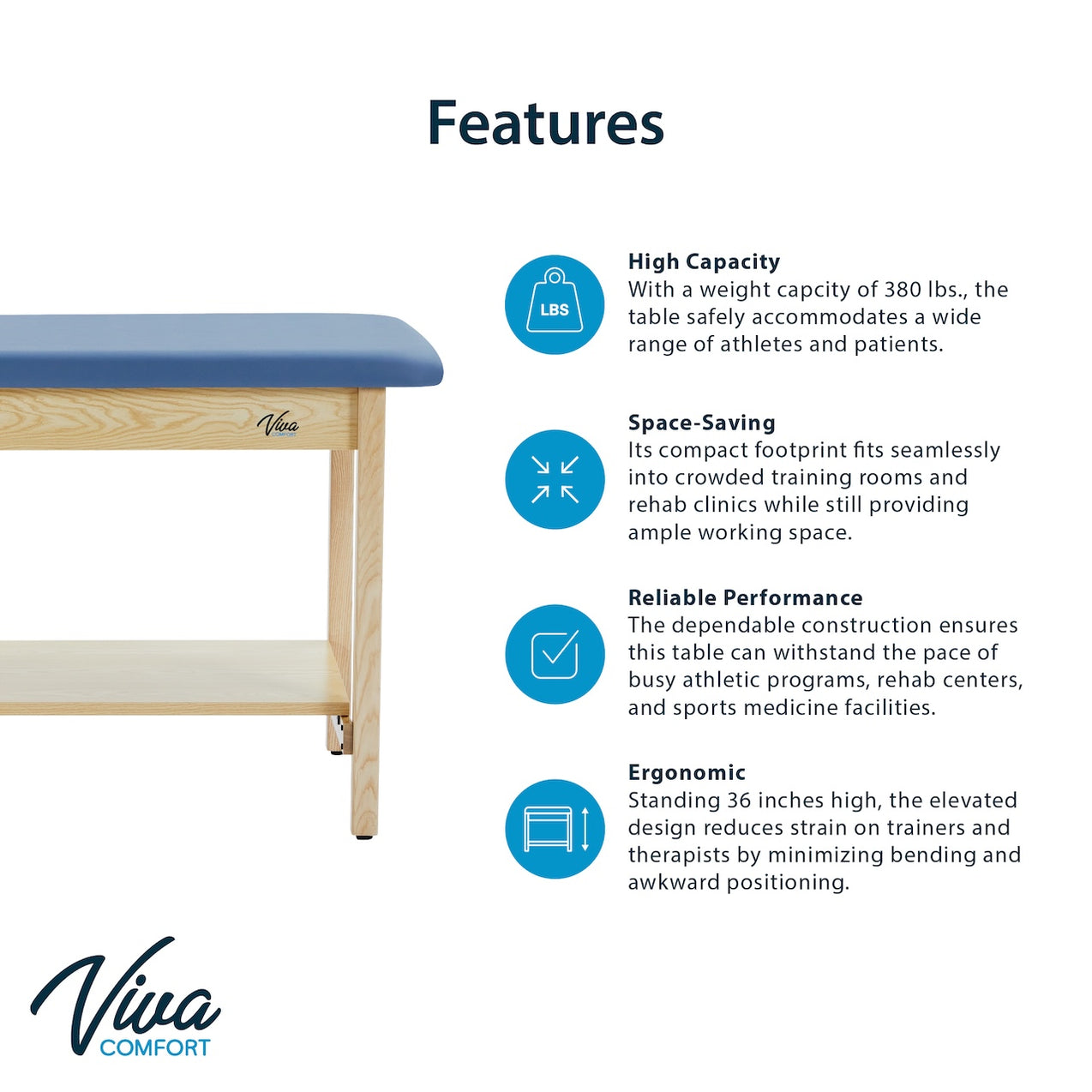 Viva Comfort Axis Sports Taping Treatment Table. Save at Tigermedical ...