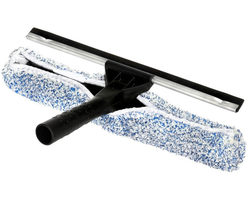 14" Microfiber Window Combo: 2-in-1 Professional Squeegee and Window S ...