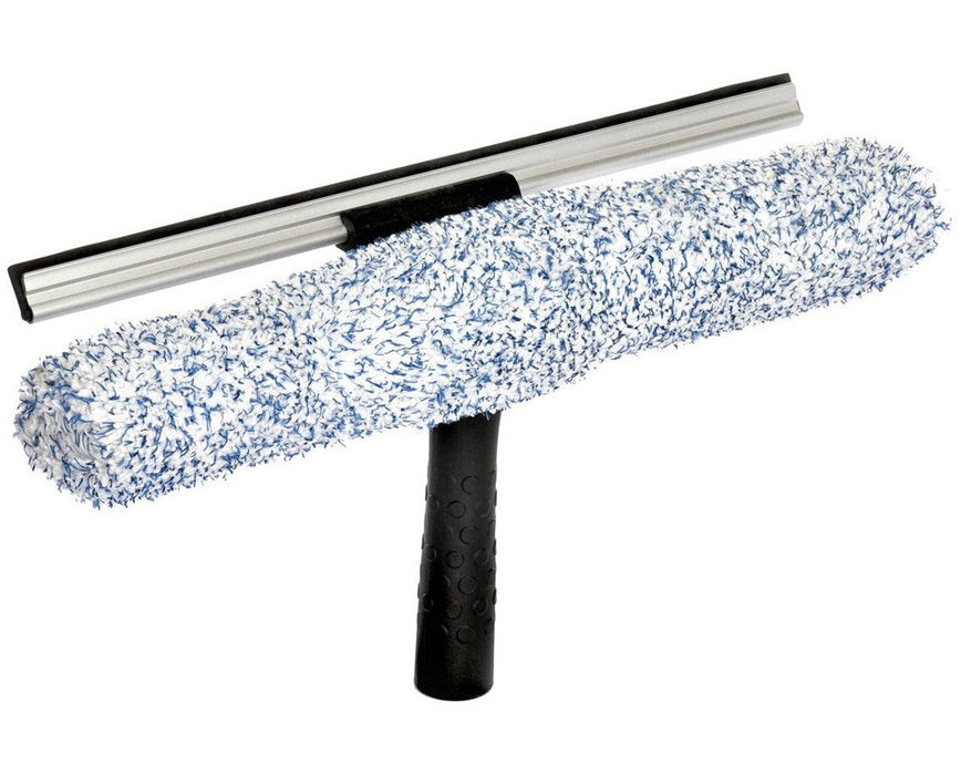 14" Microfiber Window Combo: 2-in-1 Professional Squeegee and Window S ...