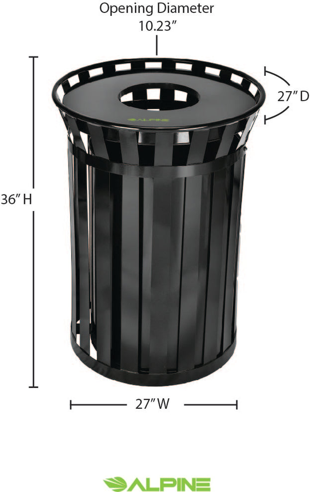 Alpine Industries Outdoor Metal Waste Receptacle — Tiger Medical