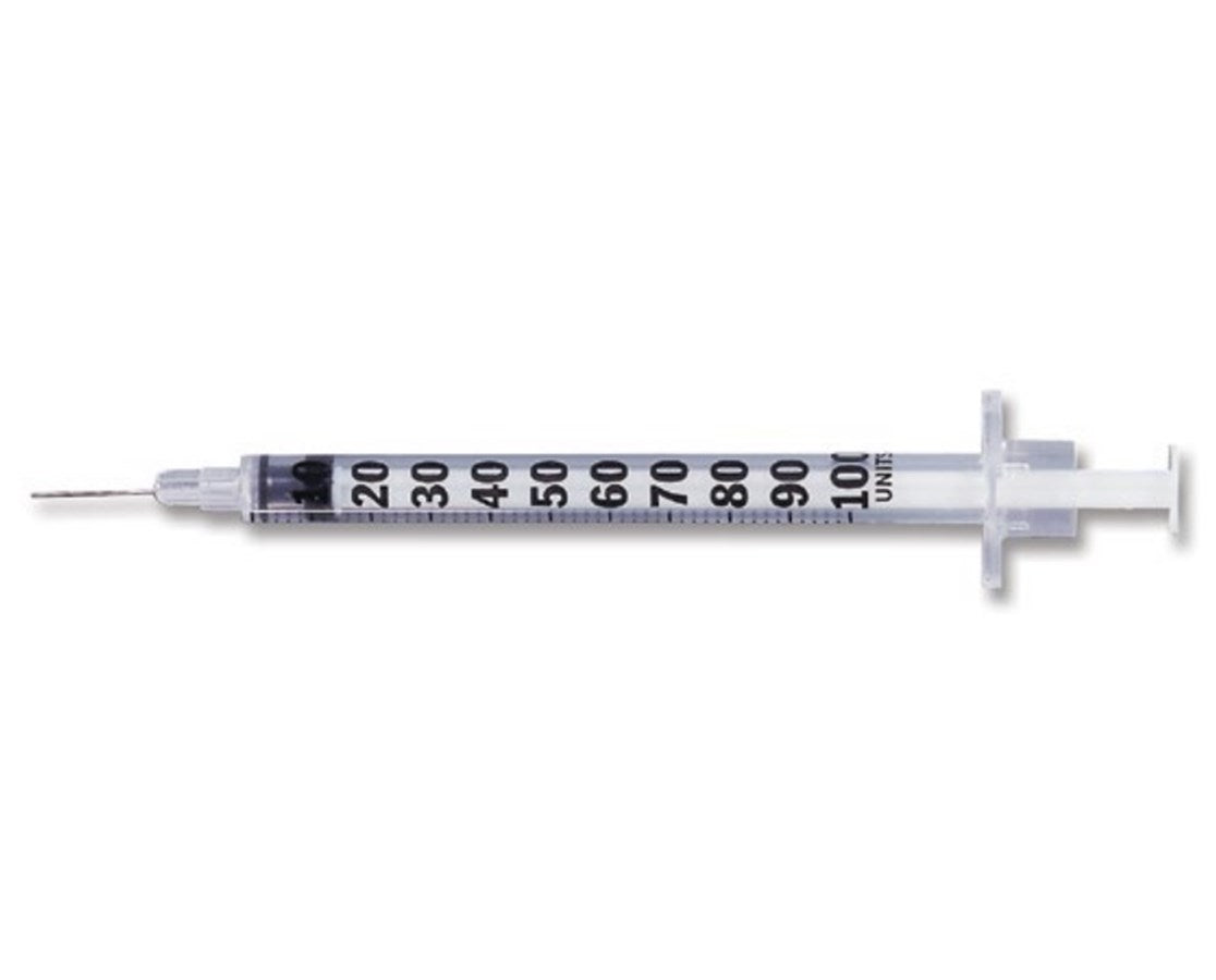 Insulin Syringe with Micro-Fine Needle, 1 mL: Single-Unit Graduation ...