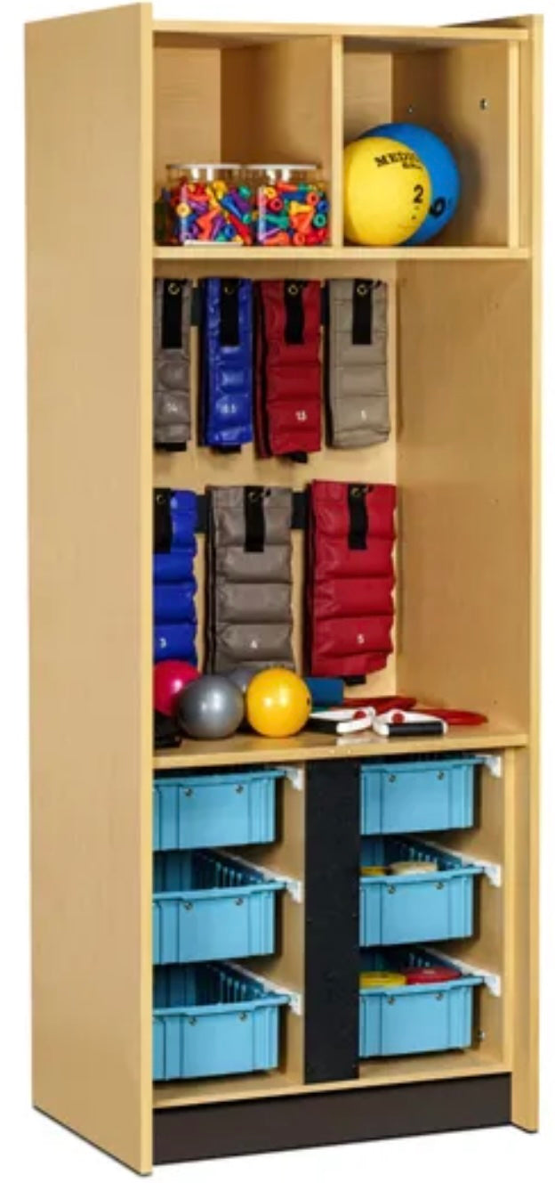 Therapy Storage Cabinet, Open Access & 6 Bin Storage — Tiger Medical