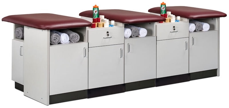 Sports Cabinet 3-Seat Taping Treatment Station. 42"D — Tiger Medical