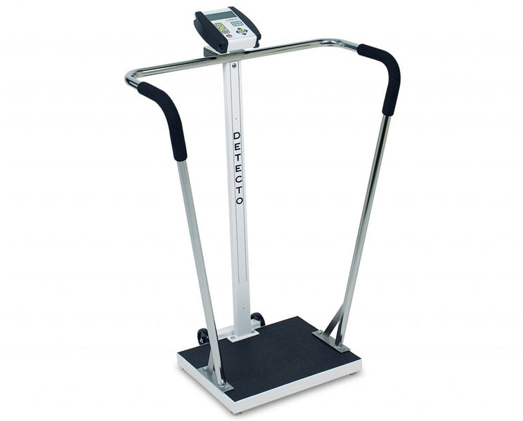 Waist-High Bariatric Stand-On Handrail Scale w/ Bluetooth, Wifi & AC A ...