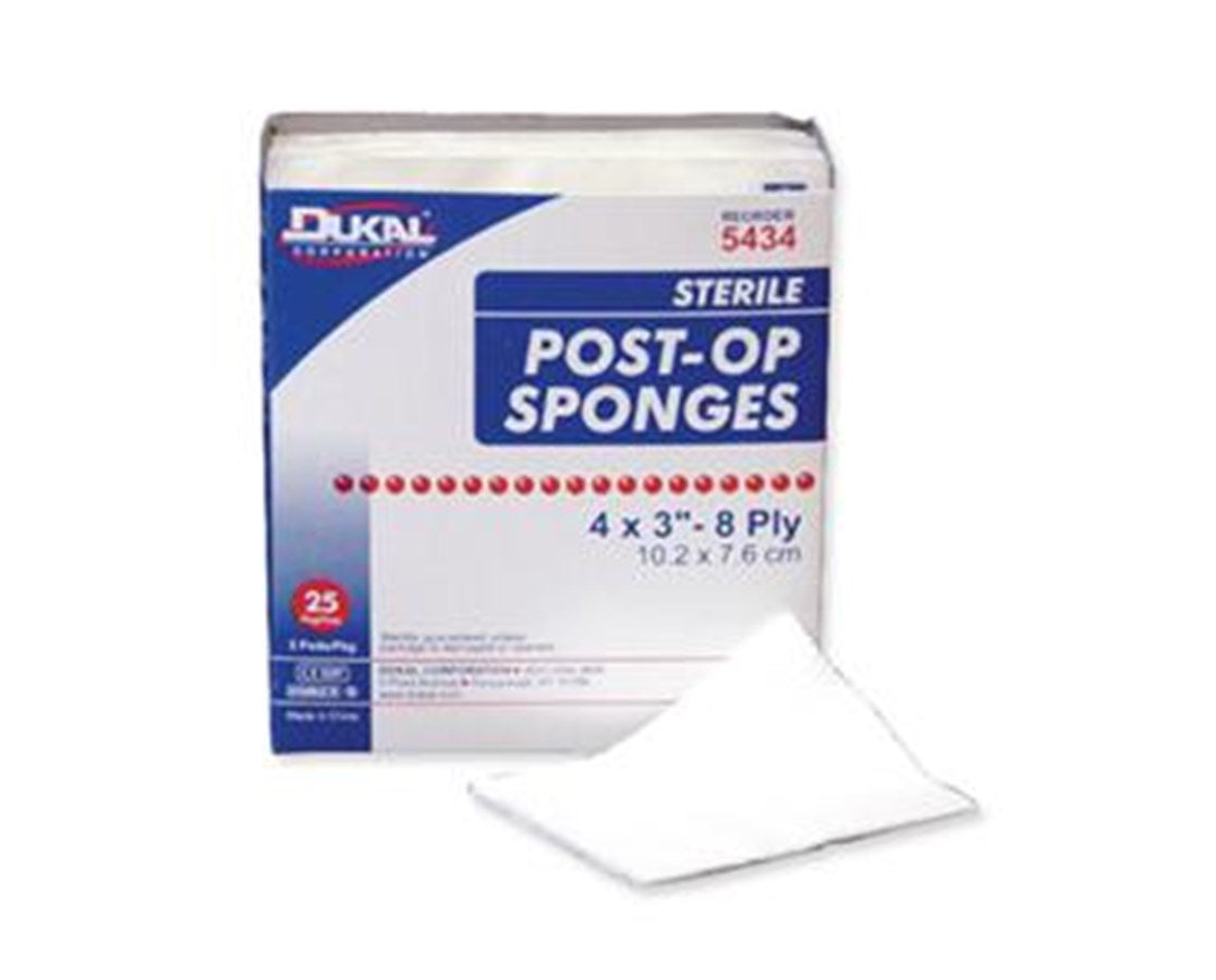 Post Op Sponges, 4 x 3, Gauze Facing, 1200 Sponges Total per Case - 2 ...