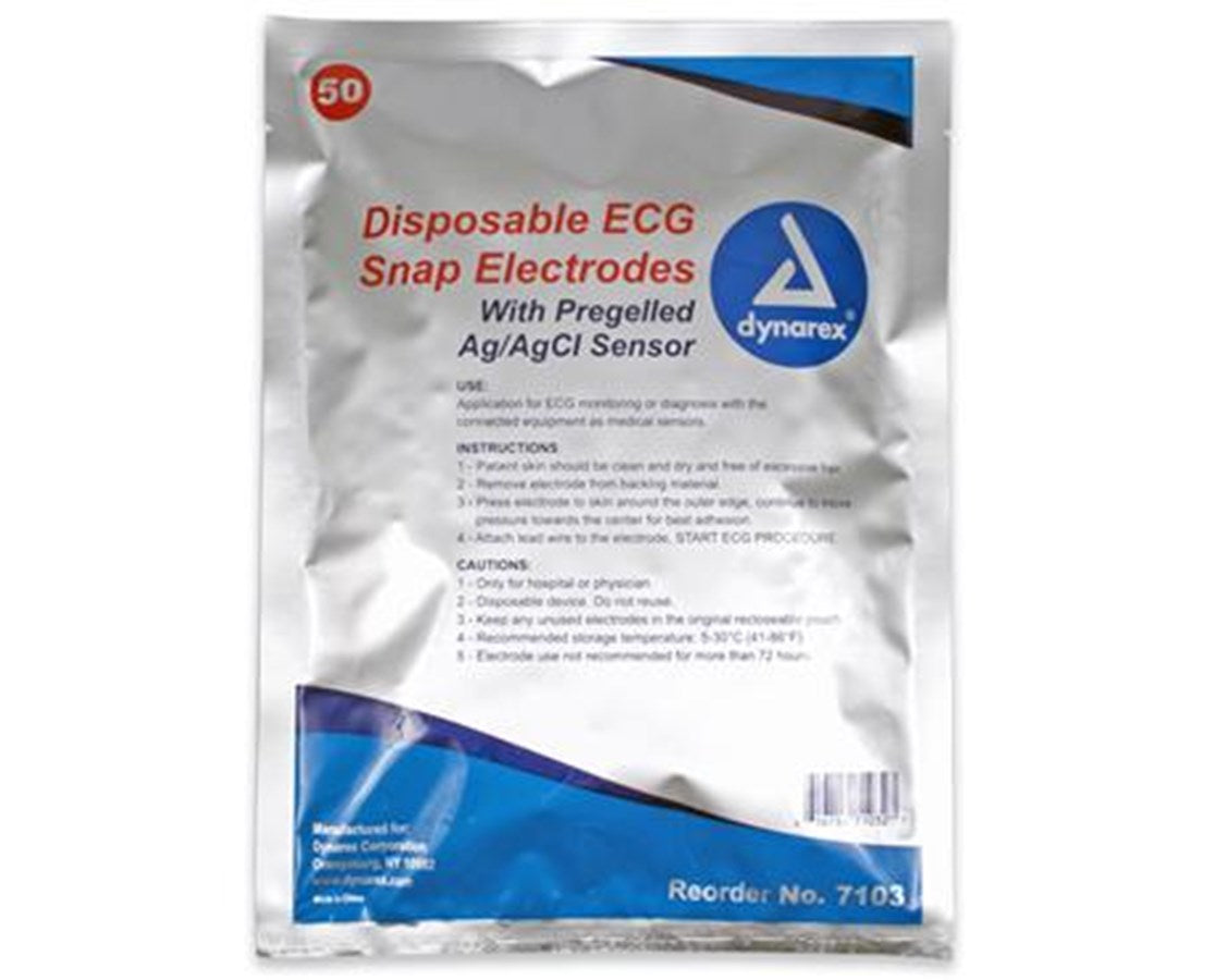 Dynarex ECG Snap Electrodes, 50mm X 55mm - Save at — Tiger Medical