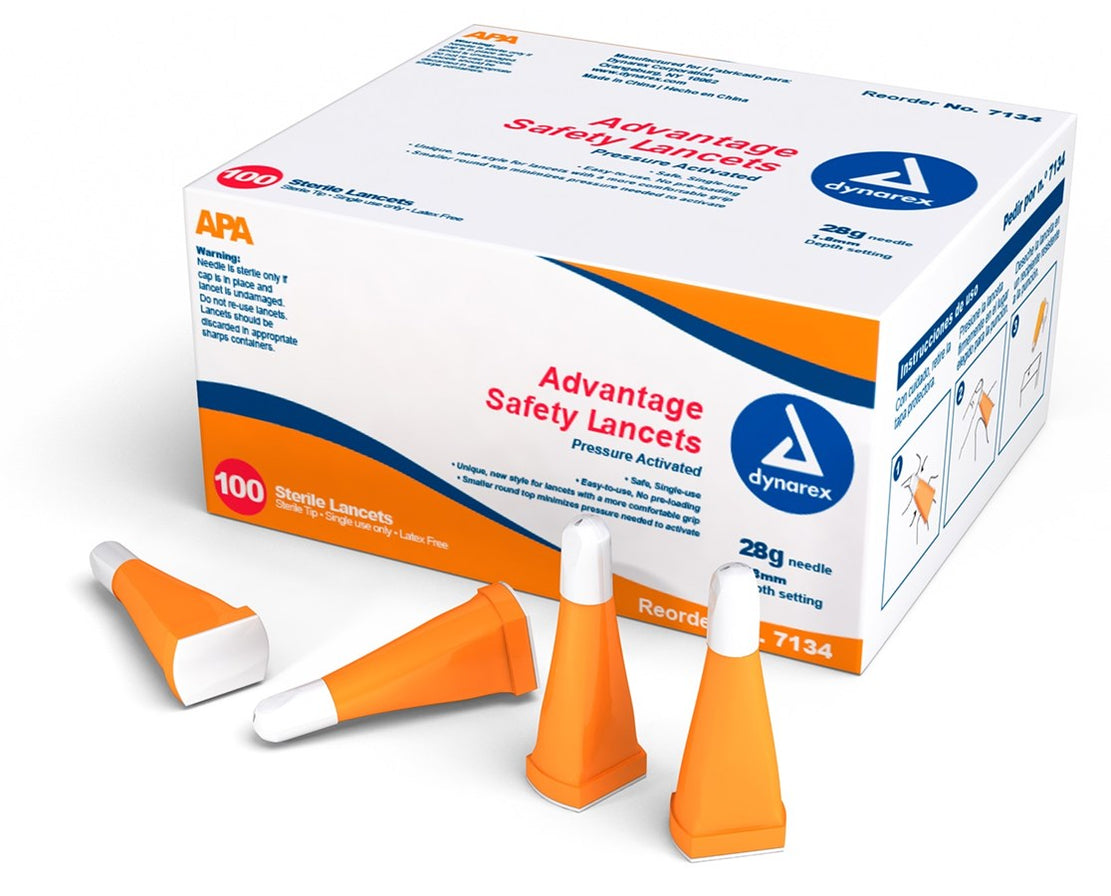 Dynarex Advantage Pressure Activated Safety Lancets Save At