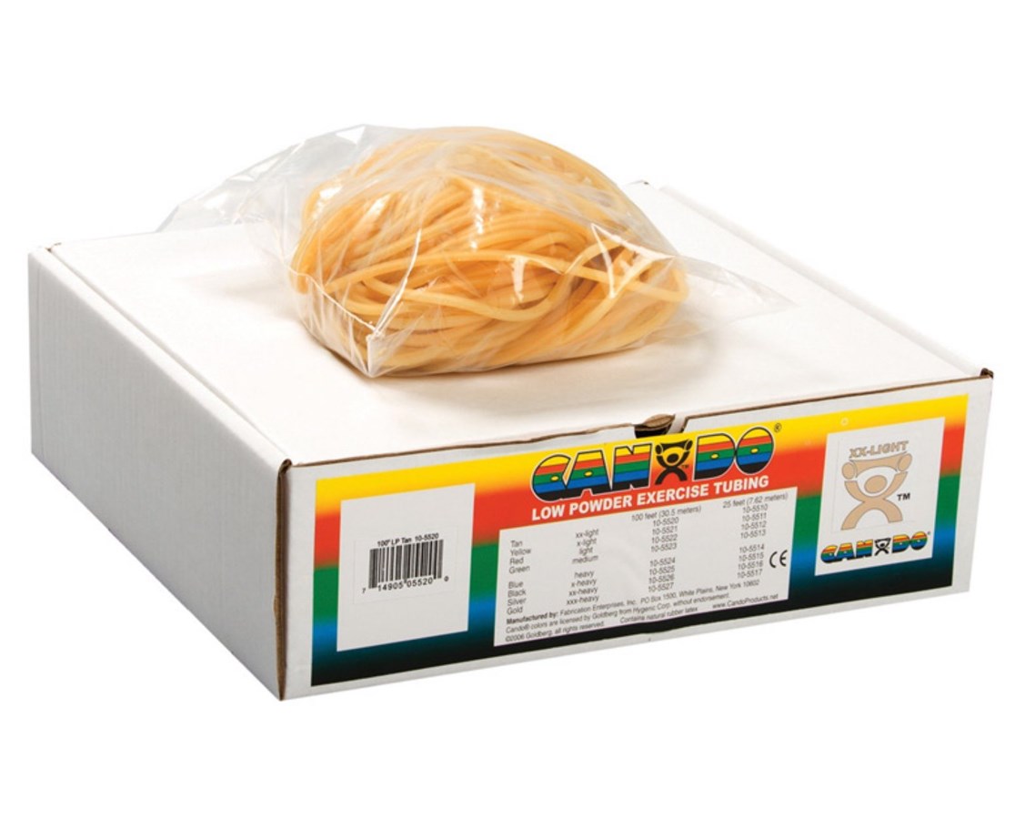 Low Powder Exercise Tubing - 5 Piece Set (X-light to X-heavy - 1/each ...