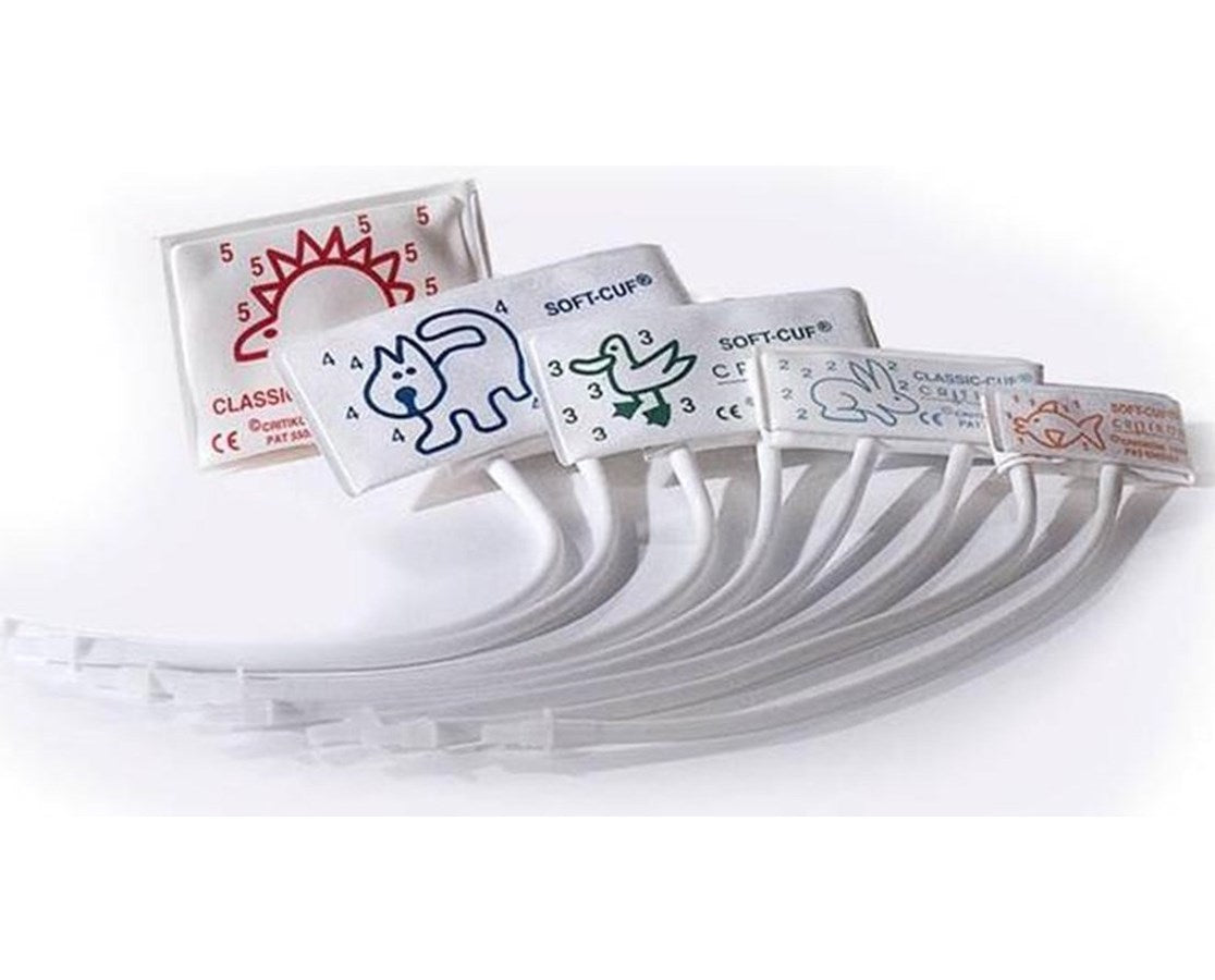 Soft-Cuf Neonatal Blood Pressure Cuff Assortment Pack - 2-Tube Cuff w ...