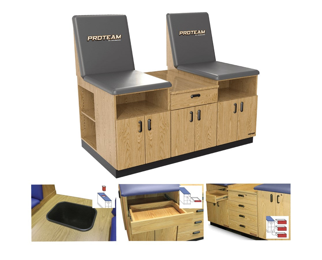 Sports 2-Seat Taping Treatment Station w/ Backrest, Specialty Package ...