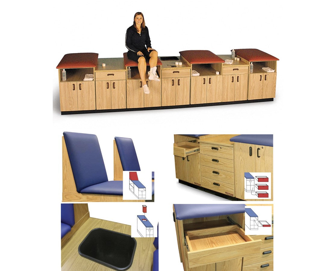 Athletic Training 4-Seat Taping Station w/ Backrest, Specialty Package ...