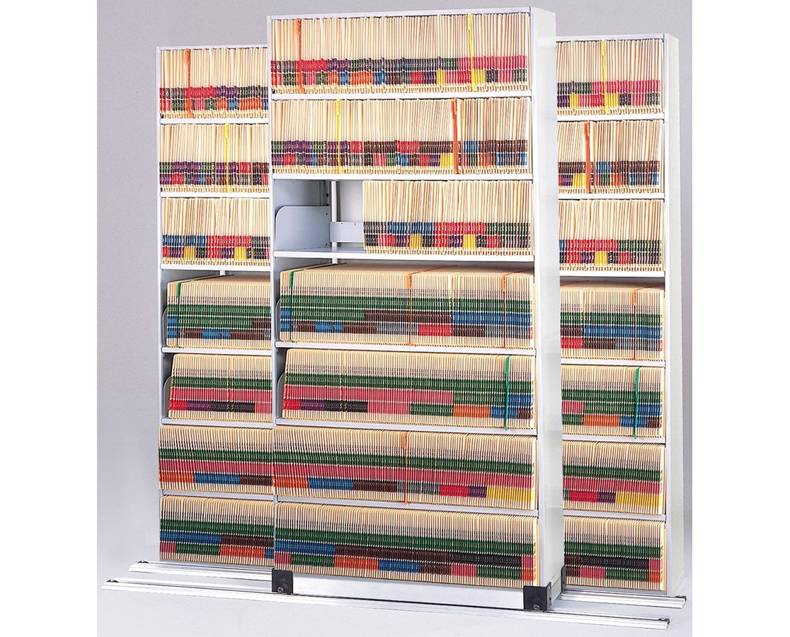 4-Post Kwik-Track Bi-Slider Filing 3 Units - 2/1, Letter, 7 Tiers, 36 ...