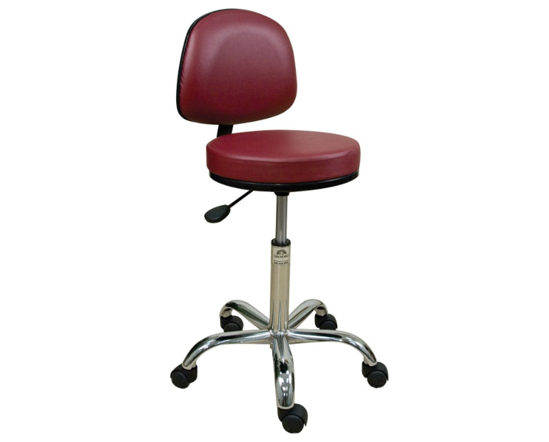 Oakworks Professional Pneumatic Round Exam Stool w/ Backrest - Save at ...
